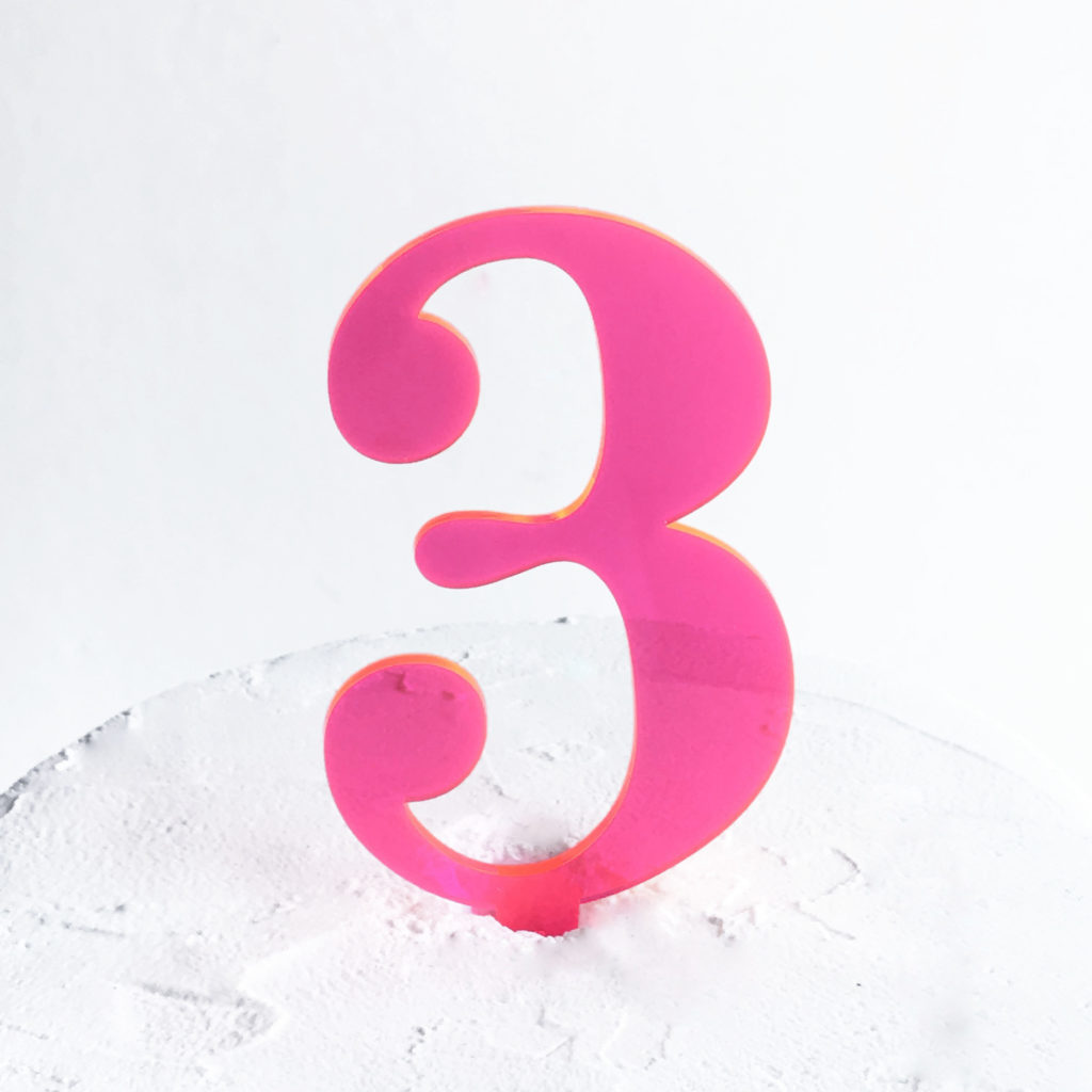 Number 3 Cake Topper Sandra Dillon Design