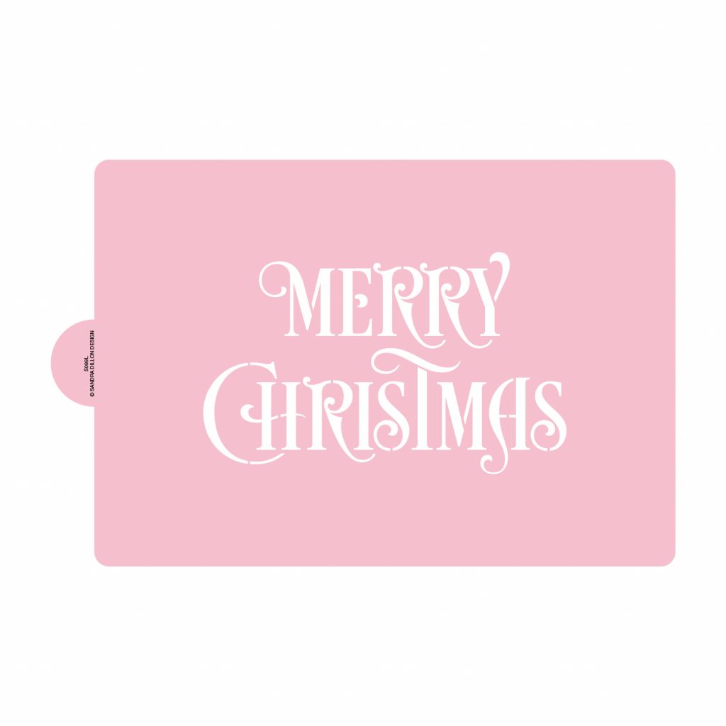Vintage Merry Christmas Cake Stencil | SANDRA DILLON DESIGN
