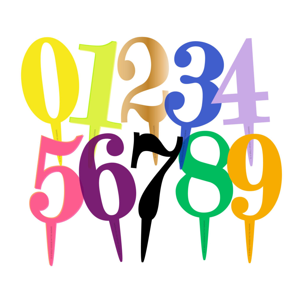 Number Party Cake Topper Set - SANDRA DILLON DESIGN