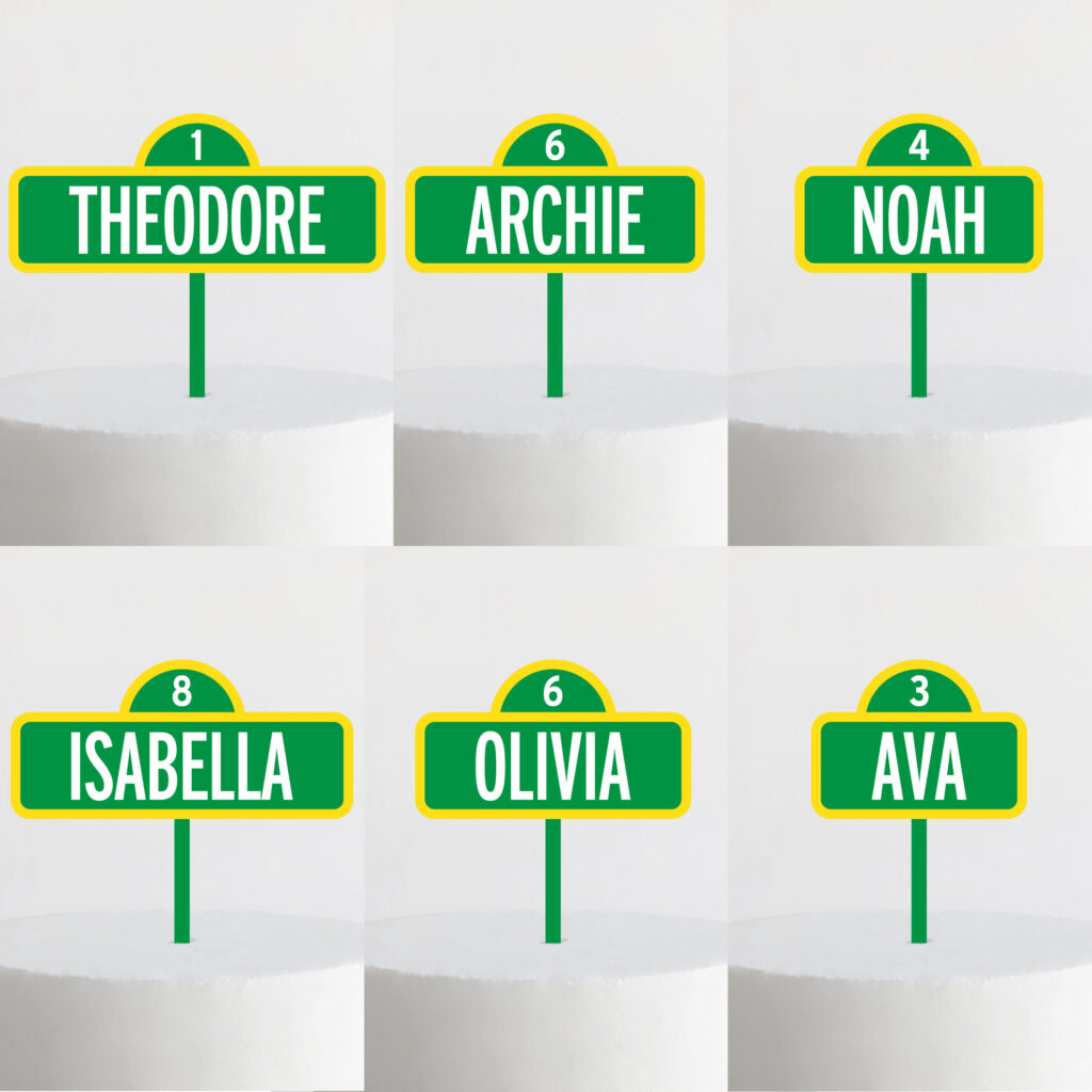 Street Sign Happy Birthday Cake Topper - SANDRA DILLON DESIGN