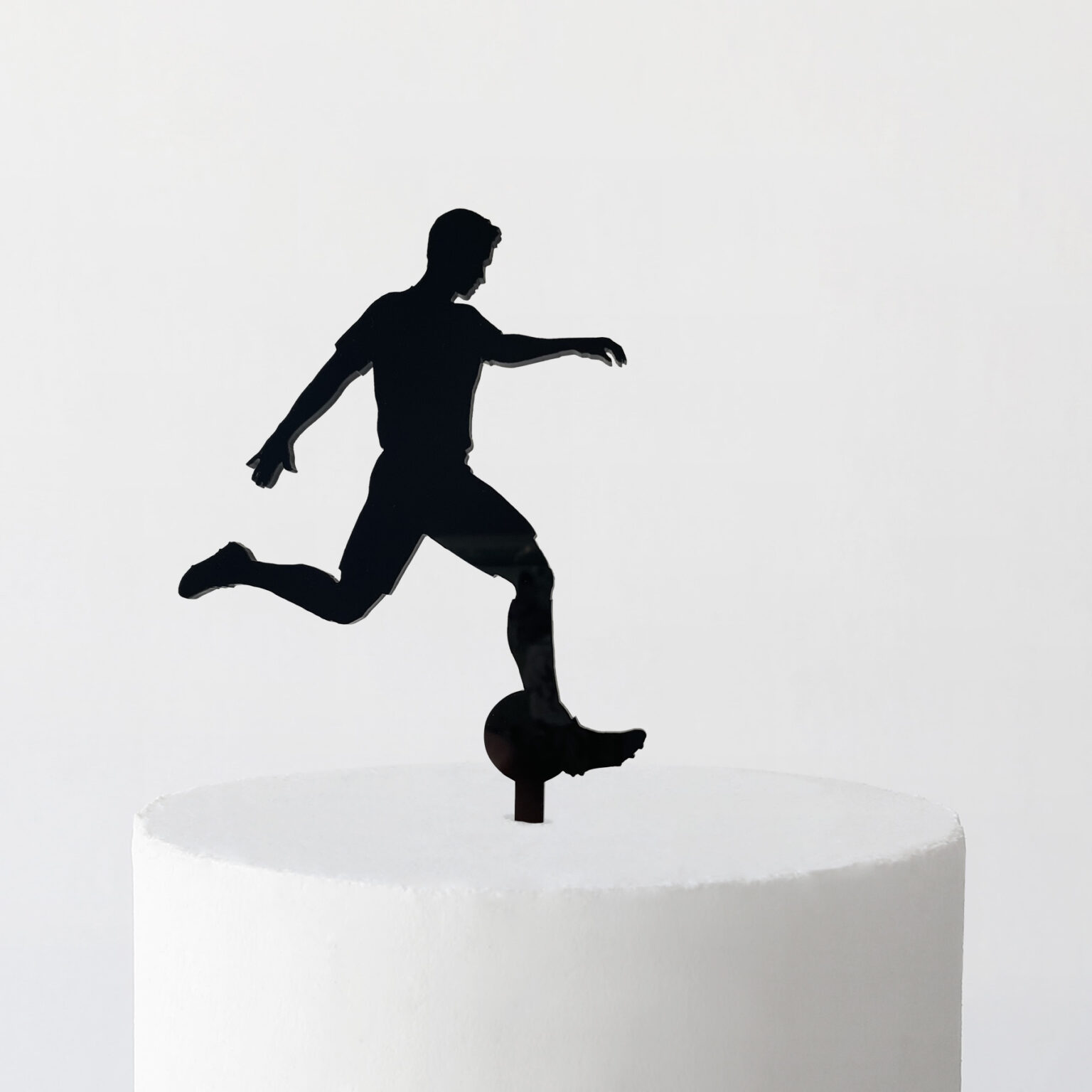 Male Soccer Player Silhouette Cake Topper - SANDRA DILLON DESIGN